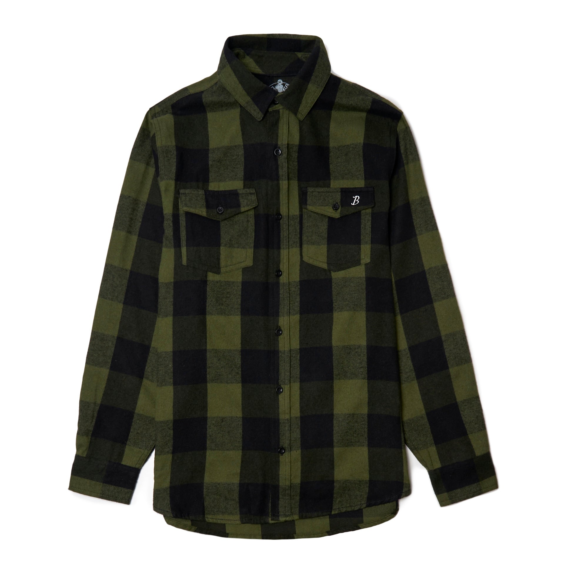 Boston Scally The St. Patrick Long Sleeve Flannel - Army & Black