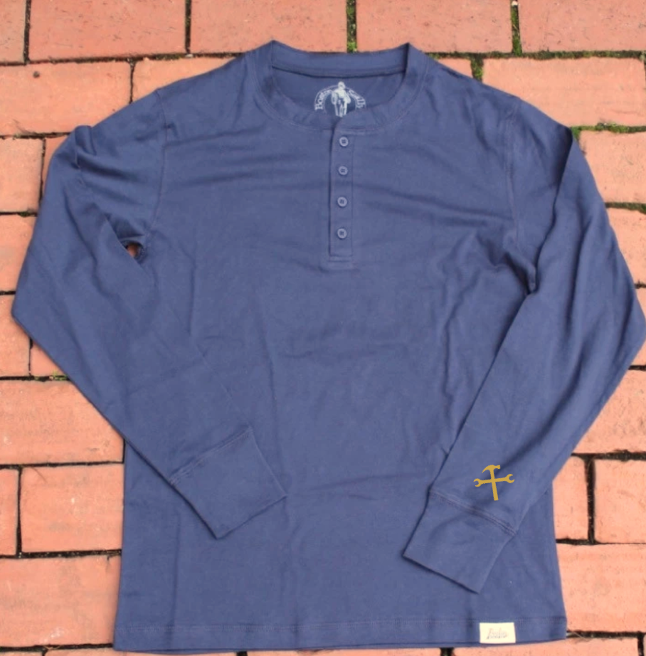 Boston Scally The Worker Henley - Blue | All Apparel
