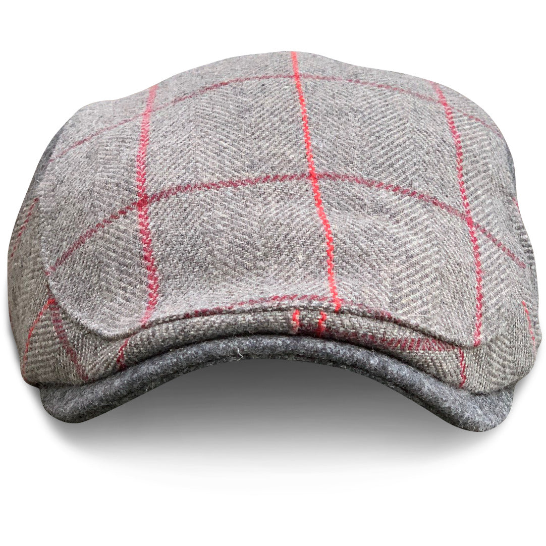 The Whiskey Boston Scally Cap (Flat Cap) - Cherry Oak Plaid