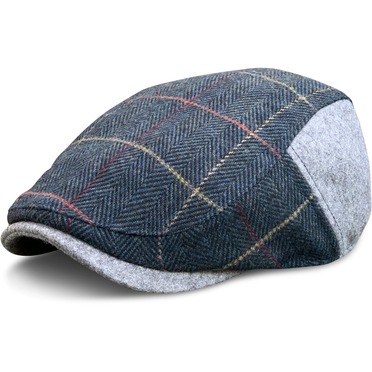 The Whiskey Boston Scally Cap (Flat Cap) - Royal Wheat Plaid