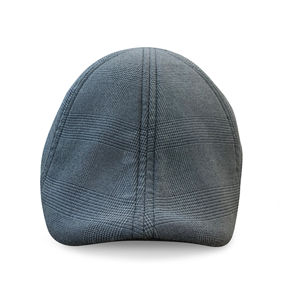 The Plaid Trainer Boston Scally Cap (Flat Cap) - Dark Grey & Black