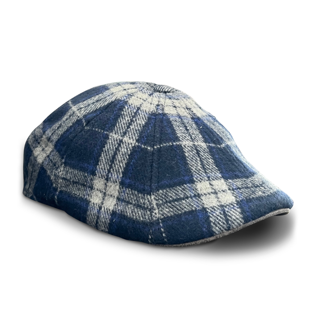 The Distillery Boston Scally Cap (Flat Cap) - Blue Mash Plaid