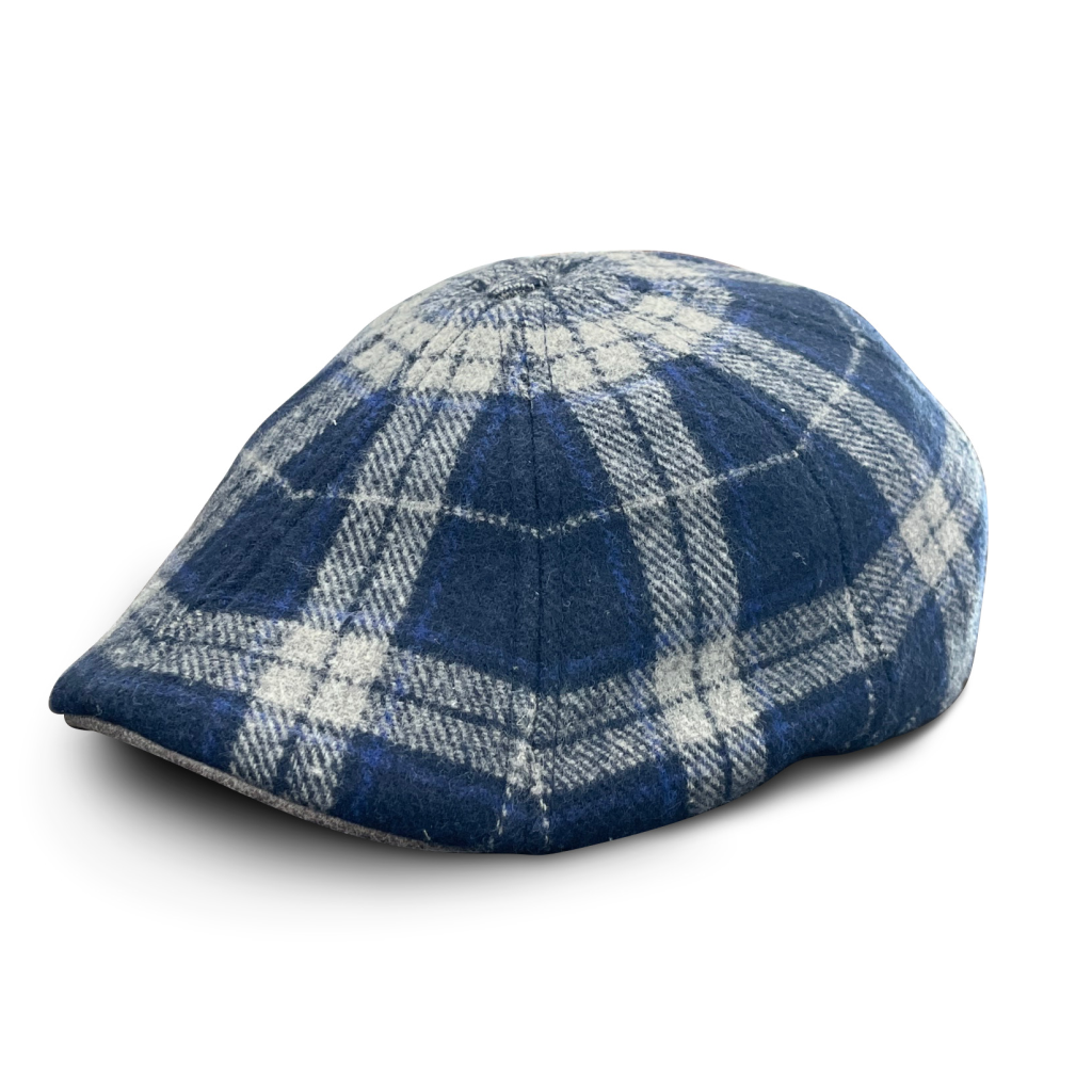 The Distillery Boston Scally Cap (Flat Cap) - Blue Mash Plaid