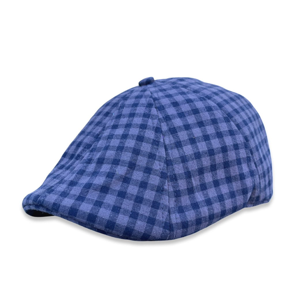The Stand Boston Scally Cap (Flat Cap) - Blue Harvest Plaid