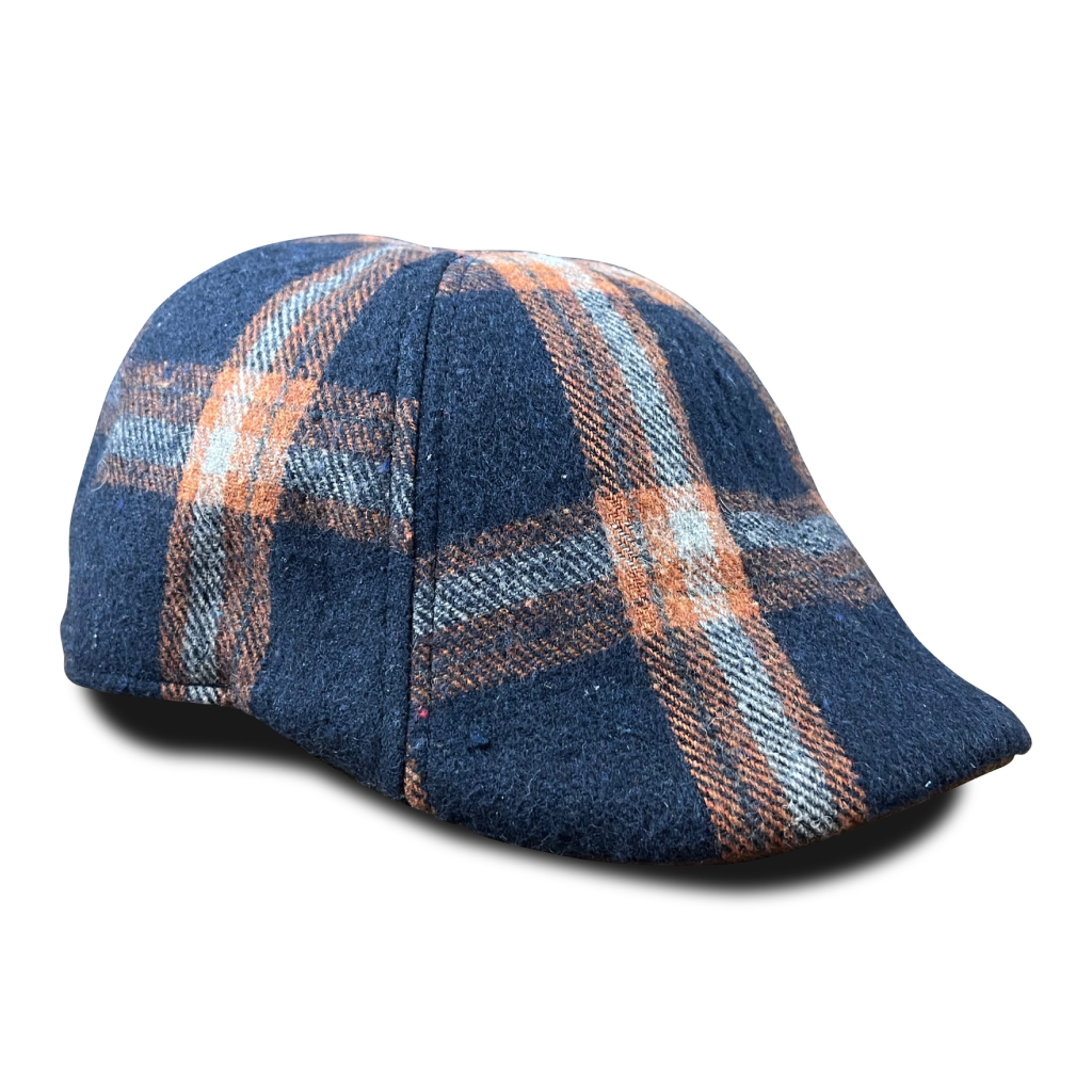 The Brawn Boston Scally Cap (Flat Cap) - Blue Plaid