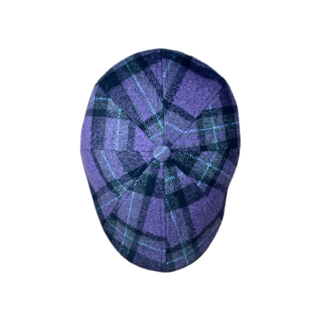 The Violet Rose Plaid Peaky Boston Scally Cap (Flat Cap) - Purple Plaid