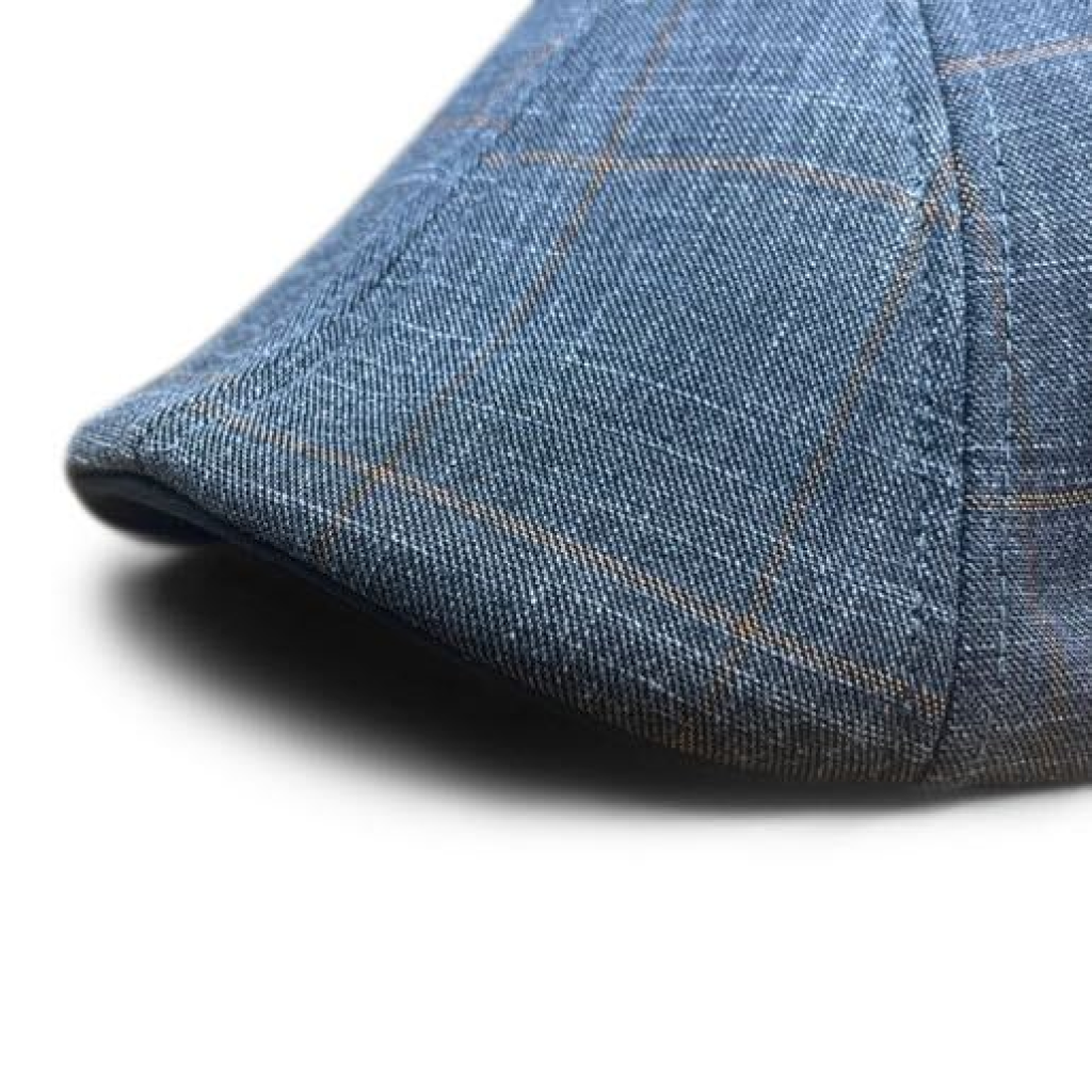 The 8-Panel Plaid Trainer Boston Scally Cap (Flat Cap) - Charcoal Plaid