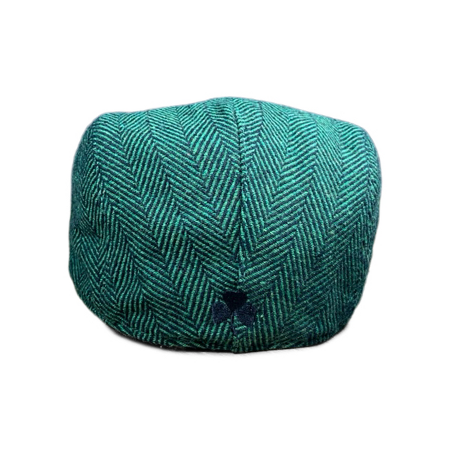 The Irish Boston Scally Cap (Flat Cap) - Green Herringbone