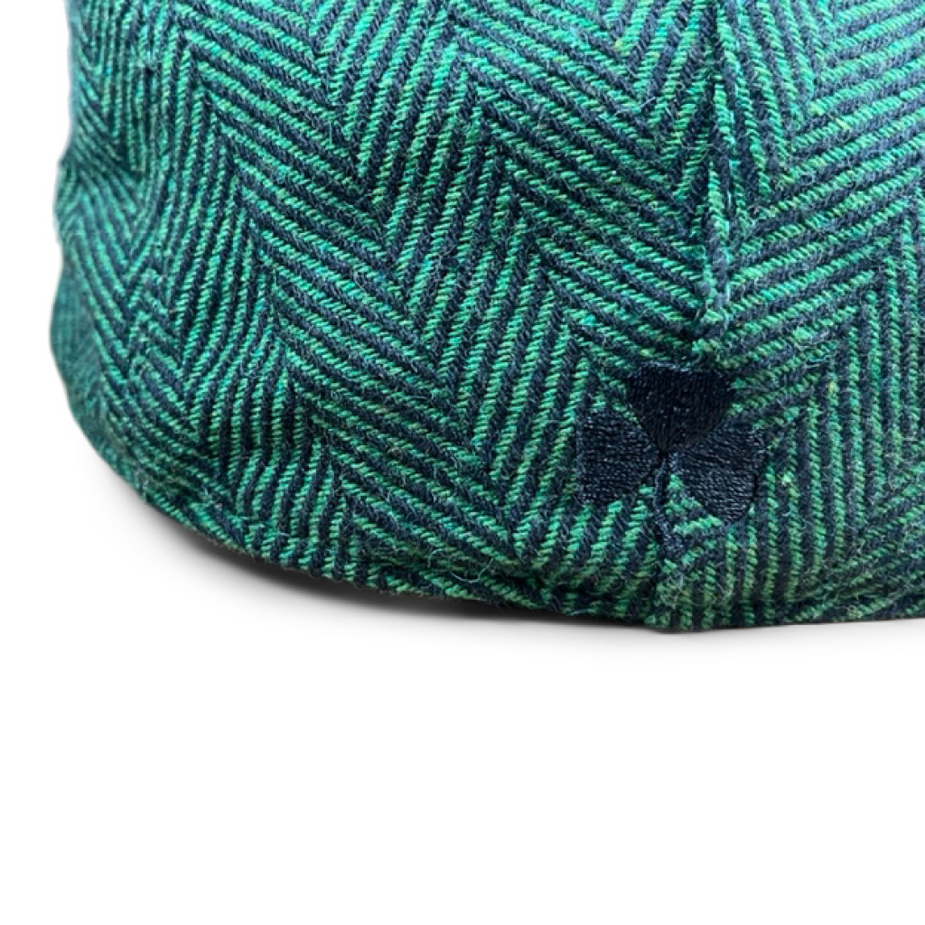 The Irish Boston Scally Cap (Flat Cap) - Green Herringbone