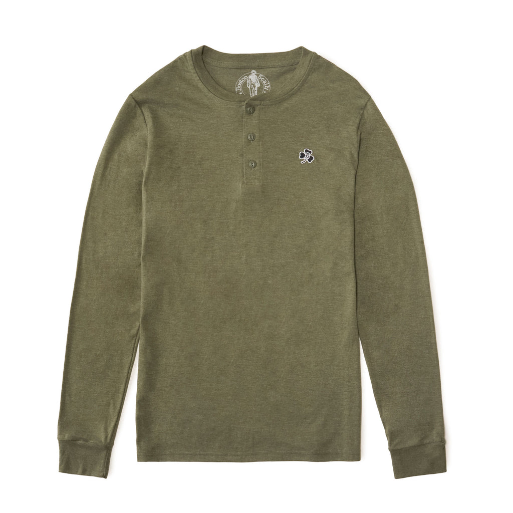 Boston Scally Shamrock Henley - Vintage Green