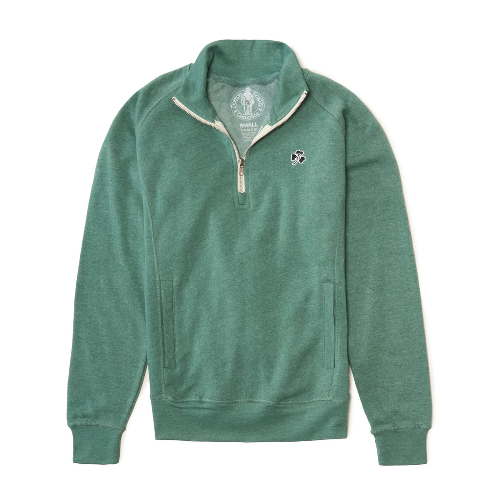 Boston Scally Shamrock 1/4 Zip-Up Pullover - Balsam Green