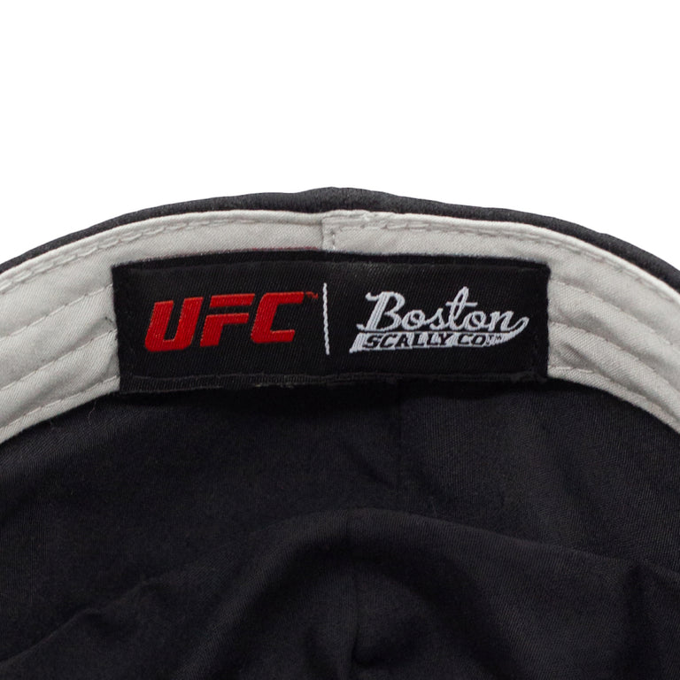 The UFC Eight Panel Boston Scally Cap (Flat Cap) - Black