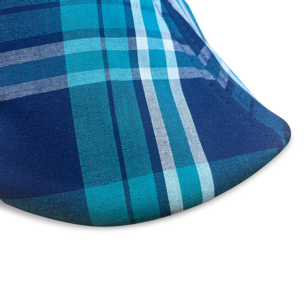 The Sweetwater Plaid Trainer Boston Scally Cap (Flat Cap) - Tealwater