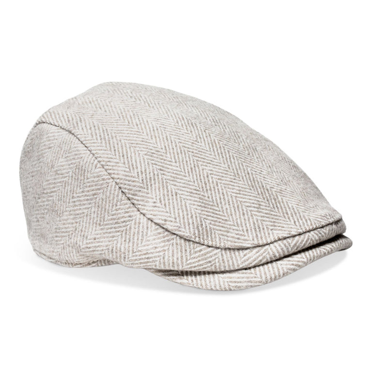 The Irish Boston Scally Cap - White Herringbone | Scally Caps
