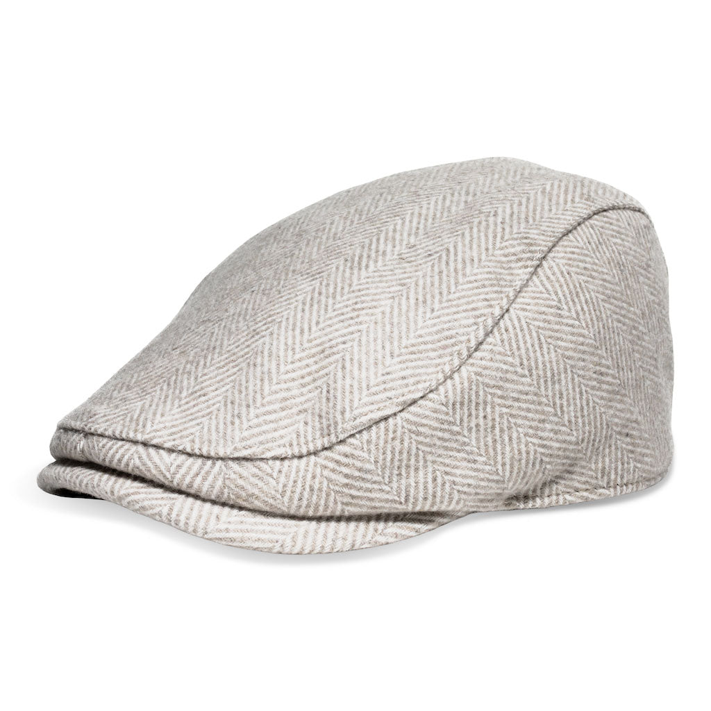 The Irish Boston Scally Cap - White Herringbone