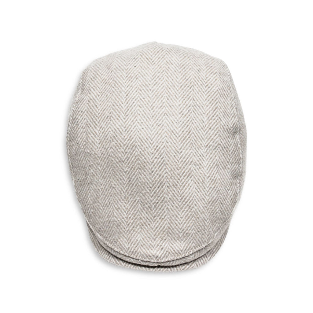 The Irish Boston Scally Cap - White Herringbone
