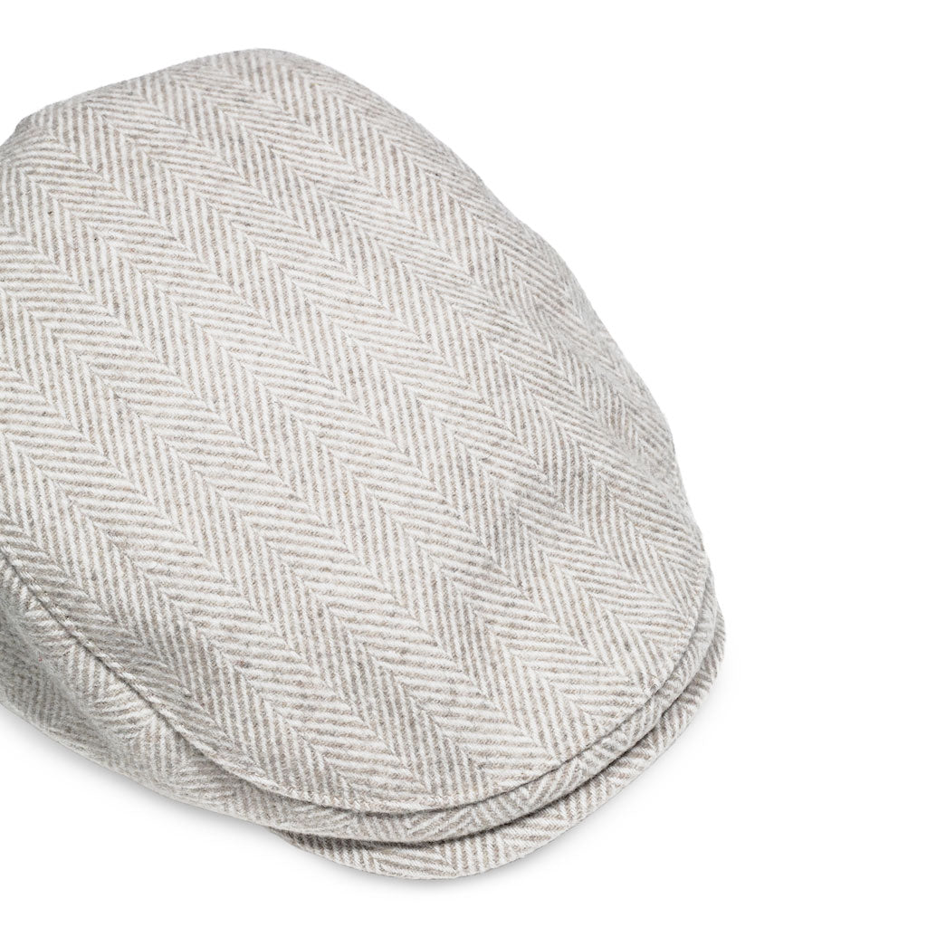 The Irish Boston Scally Cap - White Herringbone