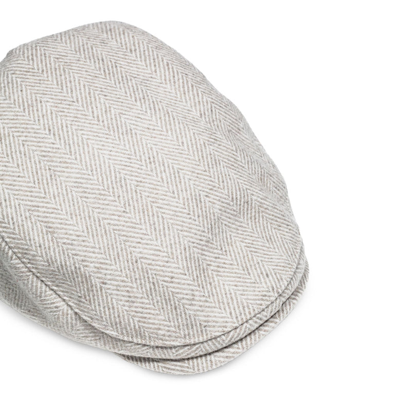 The Irish Boston Scally Cap - White Herringbone