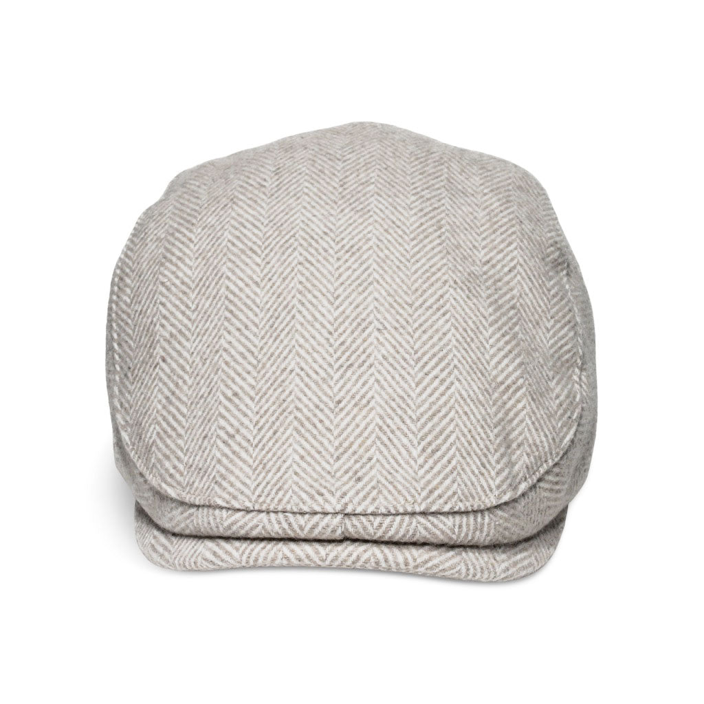 The Irish Boston Scally Cap - White Herringbone
