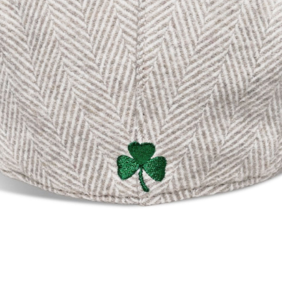 The Irish Boston Scally Cap - White Herringbone