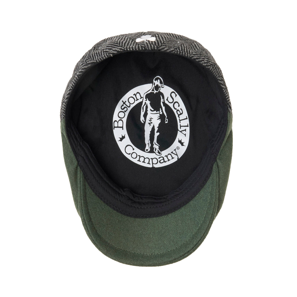 The Southie Boston Scally Cap (Flat Cap) - Grey Herringbone