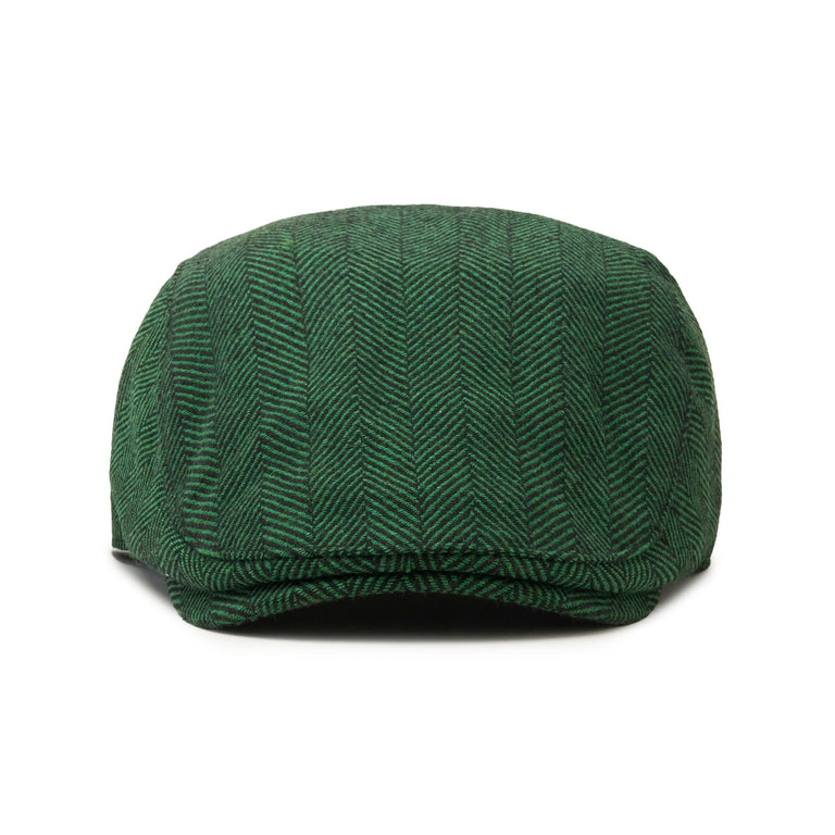 The Irish Boston Scally Cap (Flat Cap) - Green Herringbone