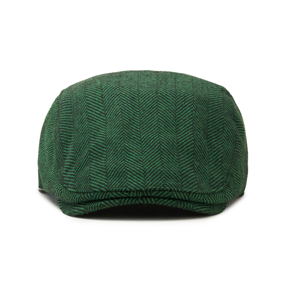 The Irish Boston Scally Cap (Flat Cap) - Green Herringbone