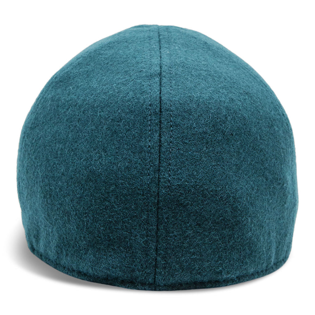 The Kenmore Boston Scally Cap (Flat Cap) - Slate Blue and Black Leather ...