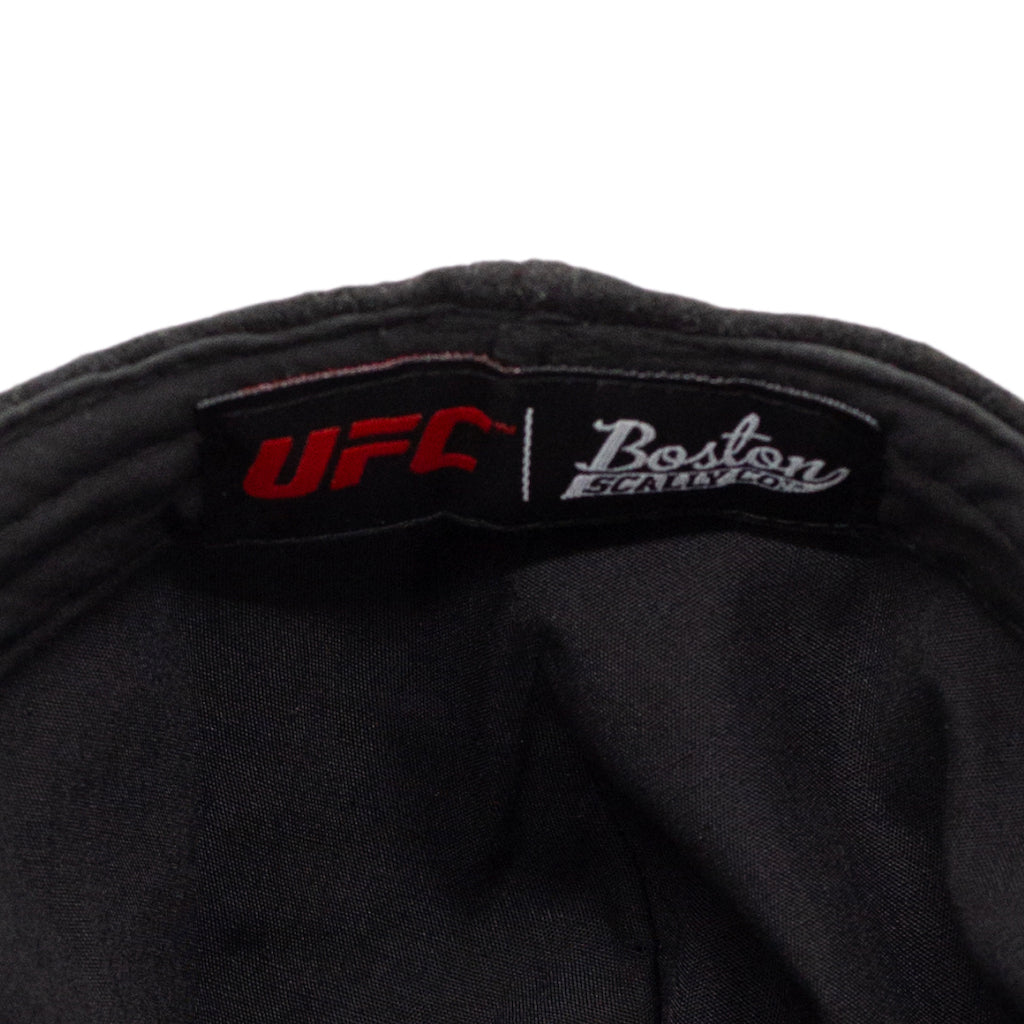 The UFC Six Panel Boston Scally Cap (Flat Cap) - Black