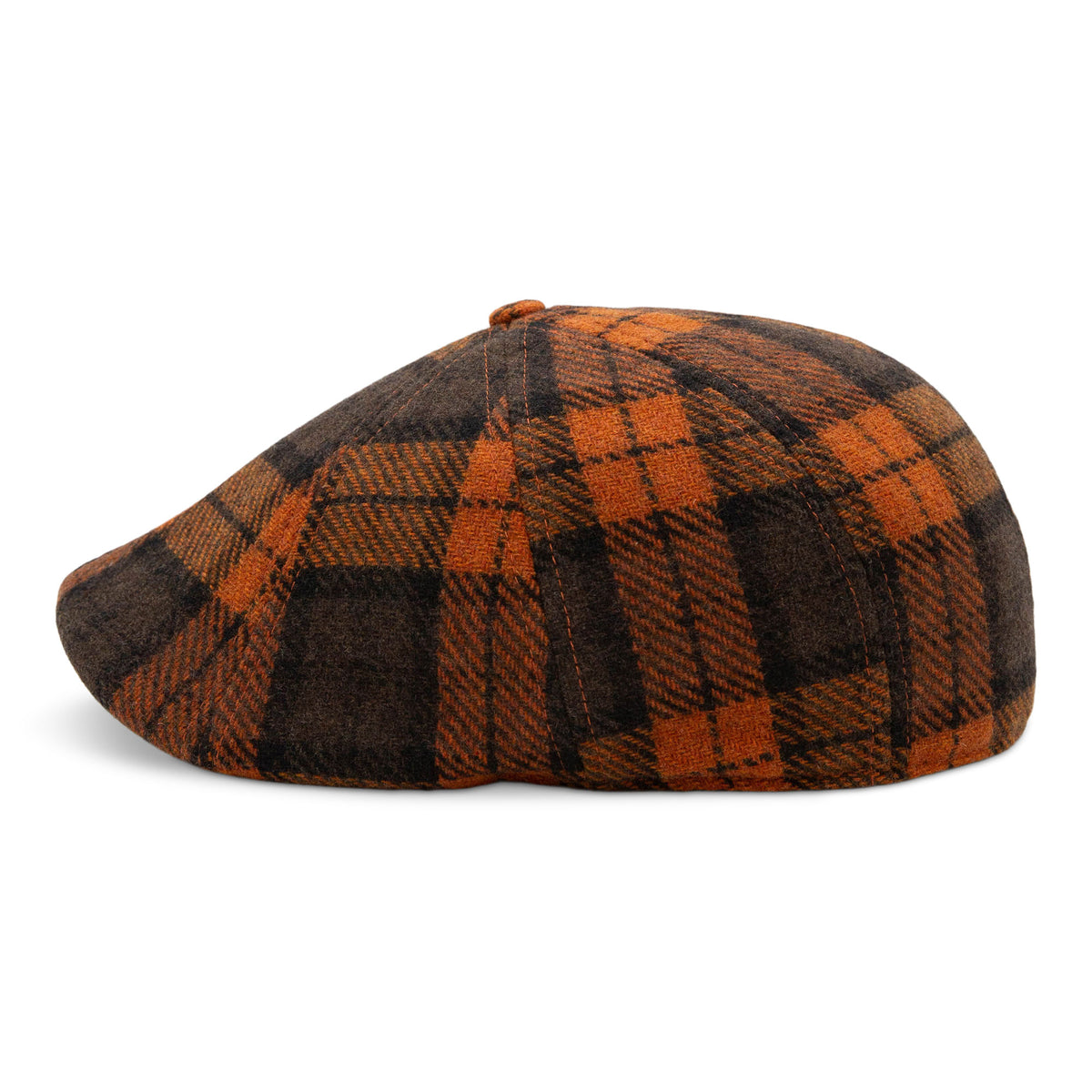 The Jack-O’-Rose Boston Scally Cap - Orange Plaid
