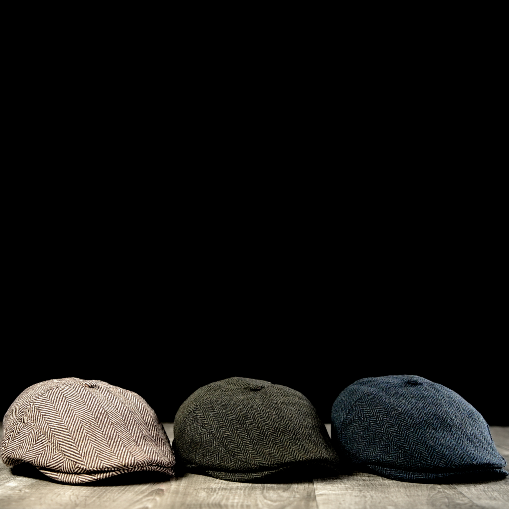 The Original 5-Panel Boston Scally Cap (Flat Cap) - Brown Herringbone