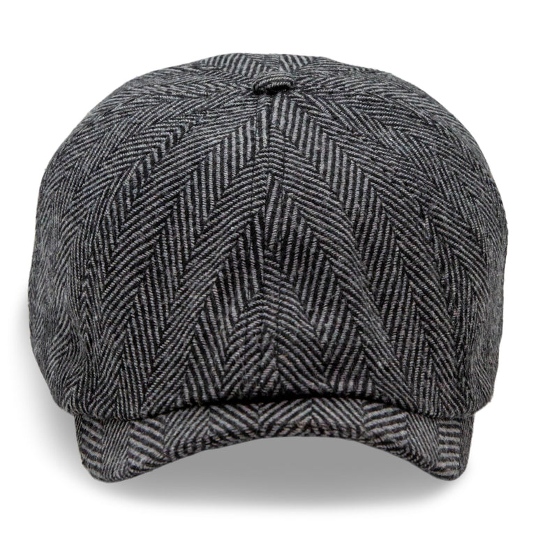 The Baker Boy Boston Scally Cap - Grey Herringbone