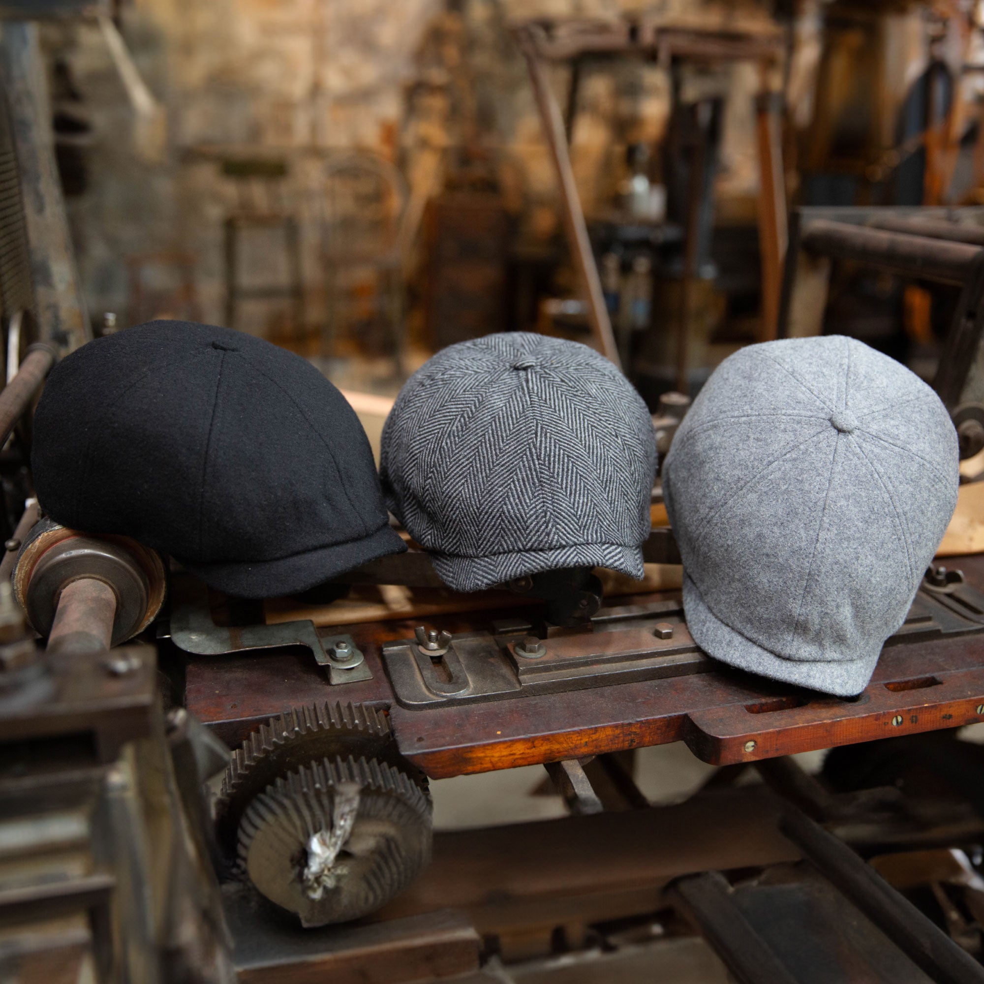 The Baker Boy Boston Scally Cap - Grey Herringbone